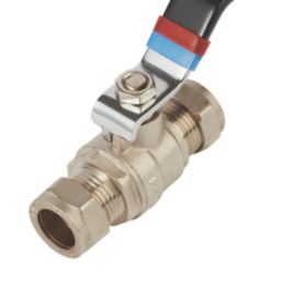Flomasta Compression Reduced Bore 15mm Lever Ball Valve with Black ...