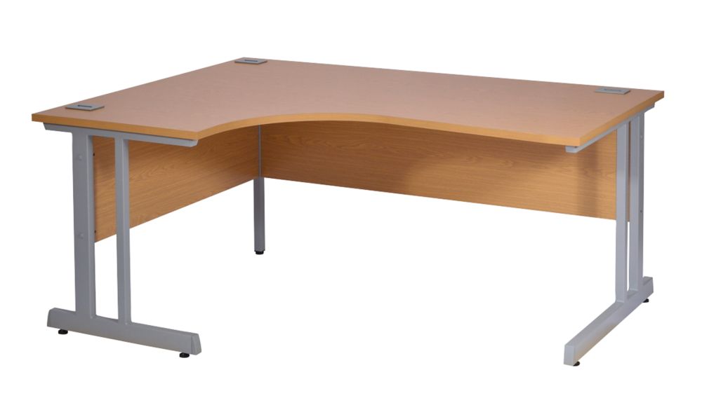 Nautilus Designs Aspire Left-Handed Corner Ergonomic Desk Oak /Silver ...