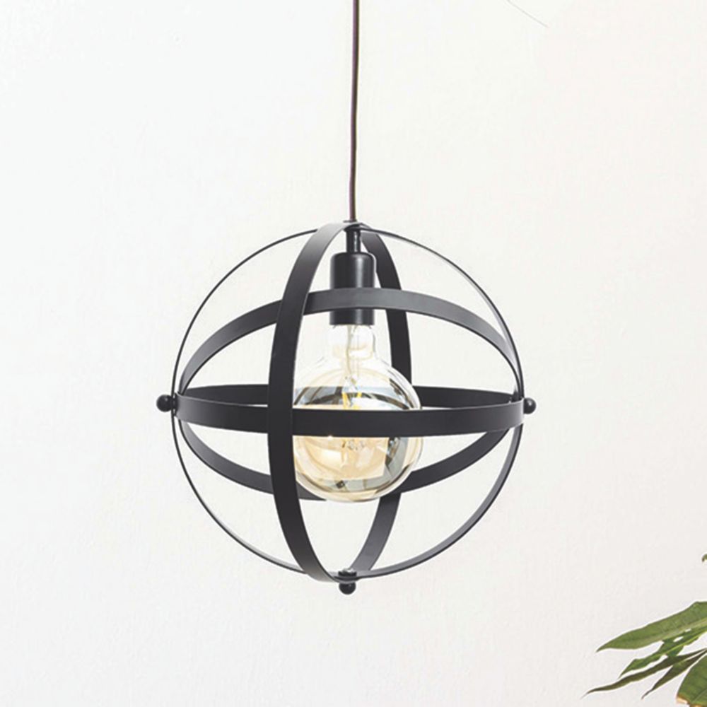 4lite Decorative Pendant Cage Black | Pendant Lights | Screwfix.com