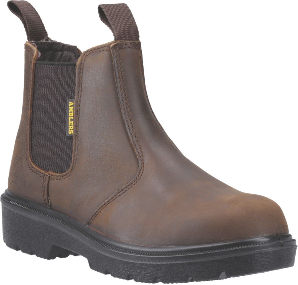 Amblers FS128 Size 9 Brown Steel Toe Cap Safety Dealer Boots - Screwfix