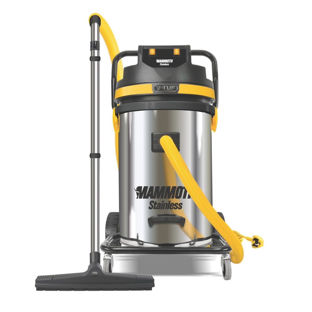 V Tuf Mammoth240 Stainless 3500W 80Ltr Wet Dry Industrial Vacuum Cleaner 240V Screwfix