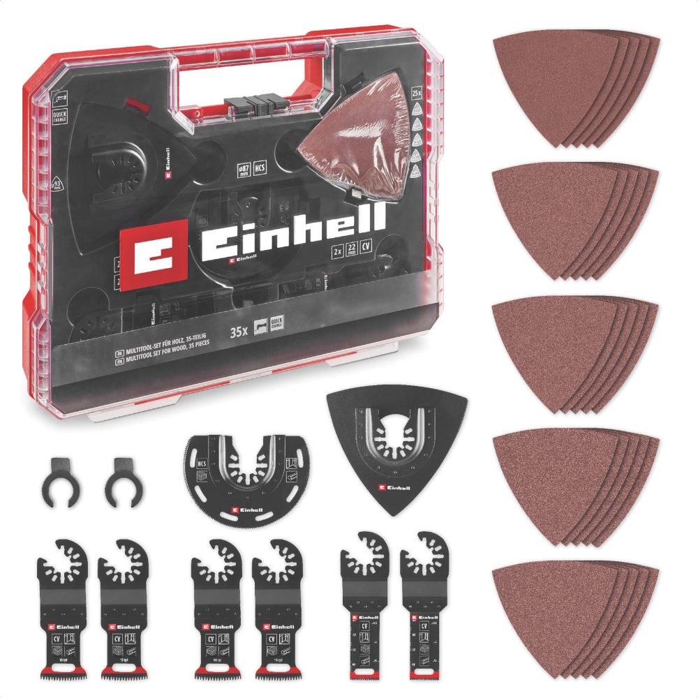 Einhell 49708136 Multi-Material Multi-Tool Accessory Kit 35 Pieces ...