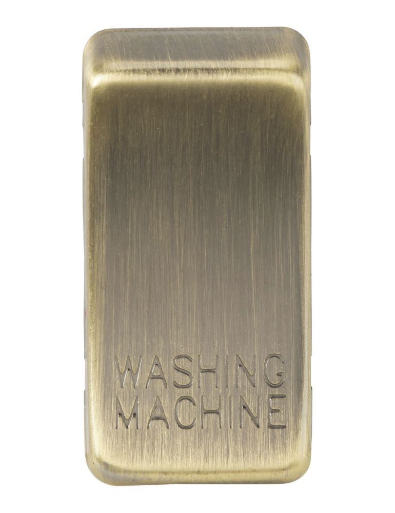 Knightsbridge 'WASHING MACHINE' Switch Cover Antique Brass - Screwfix