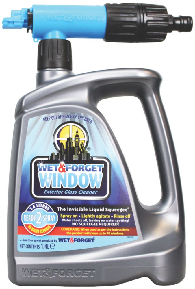 Wet & Forget Exterior Window Glass Cleaner 1.4Ltr - Screwfix