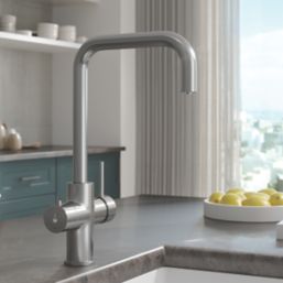 ETAL Elise 3-in-1 Instant Boiling Water Tap Brushed Steel - Screwfix