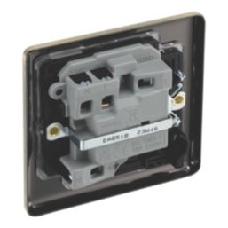 LAP 13A Switched Fused Spur with LED Antique Brass with Black Inserts ...