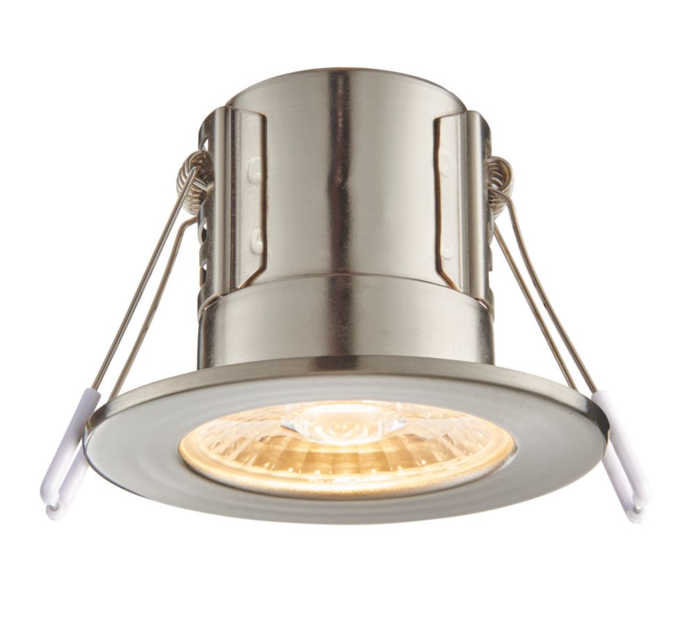 Saxby CosmosEco V3 Fixed Fire Rated LED Recessed Downlight Satin Nickel ...