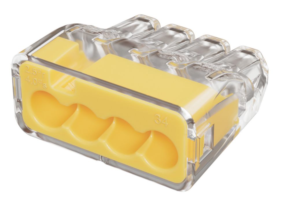 Ideal 32A 4-Way Push-Wire Connectors 100 Pack - Screwfix