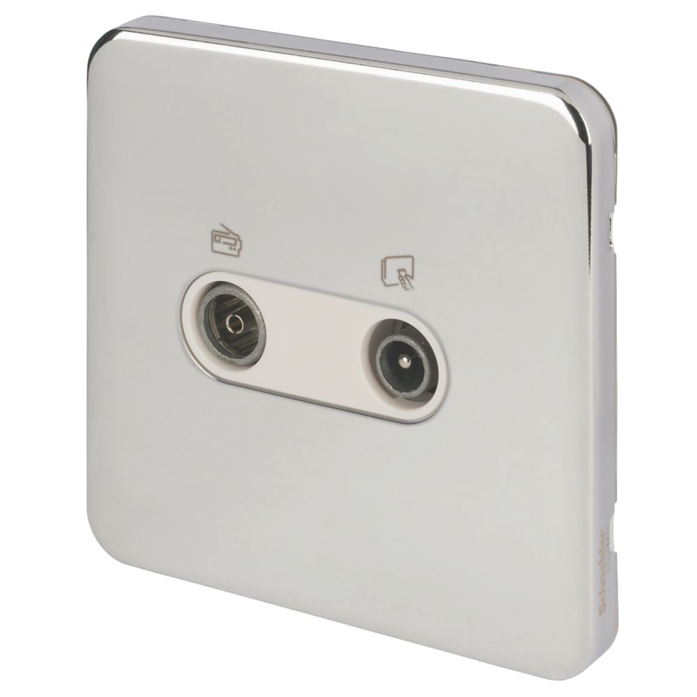 Schneider Electric Lisse Deco 1-Gang Duplex Multimedia Socket Polished ...
