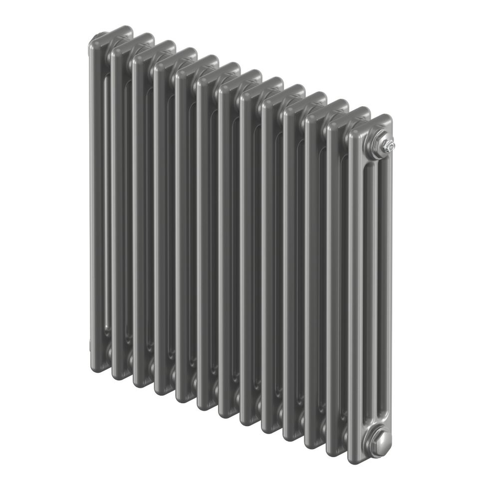 Acova 600mm x 628mm 2701BTU Silver Horizontal 3 Column Radiator - Screwfix