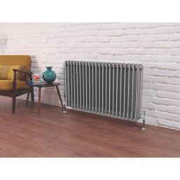 Acova 600mm x 1226mm 5403BTU Silver Horizontal 3 Column Radiator - Screwfix