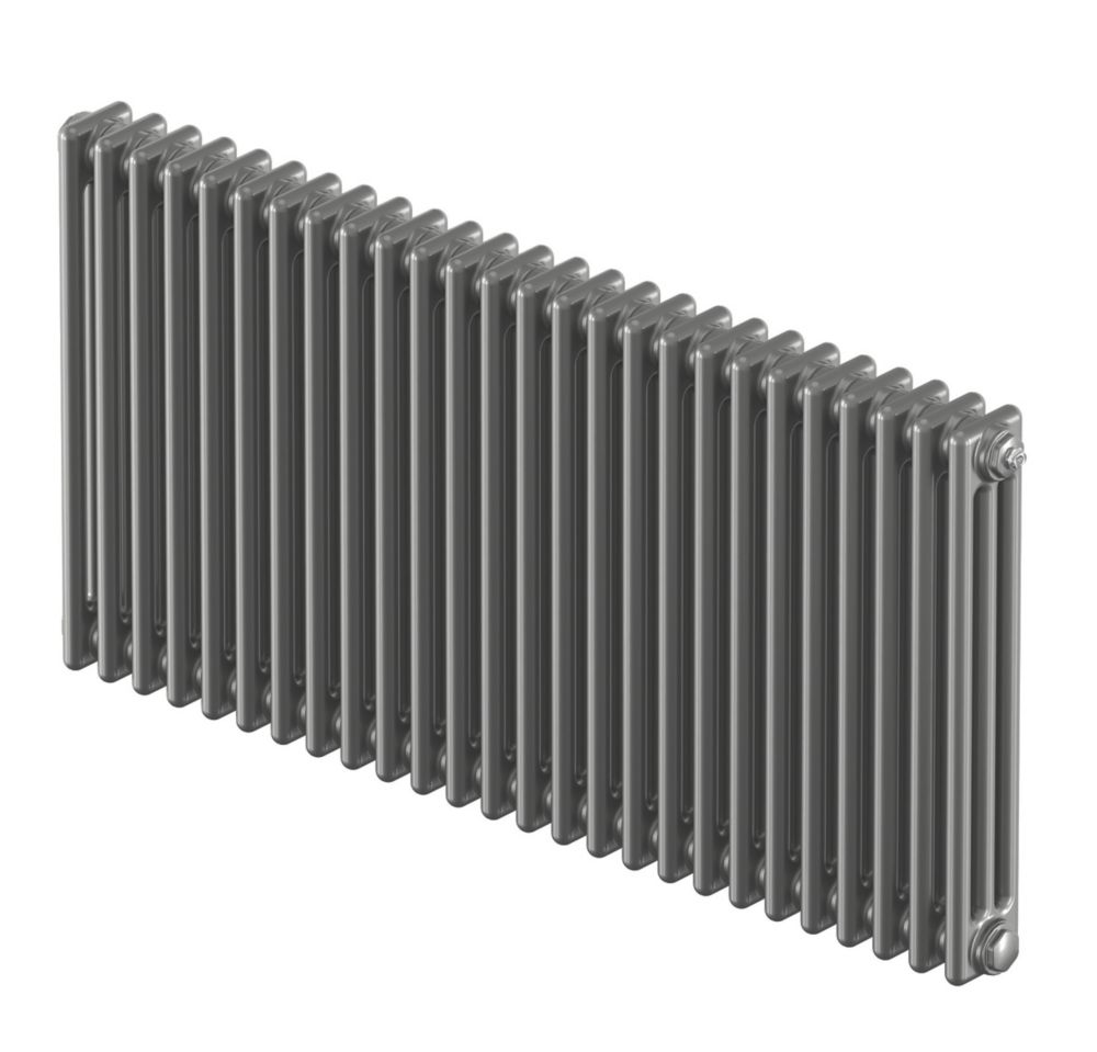 Acova 600mm x 1226mm 5403BTU Silver Horizontal 3 Column Radiator - Screwfix