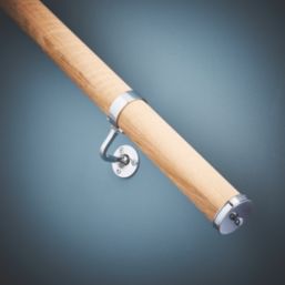 Richard Burbidge White Oak Round Staircase Handrail Kit 3600mm - Screwfix
