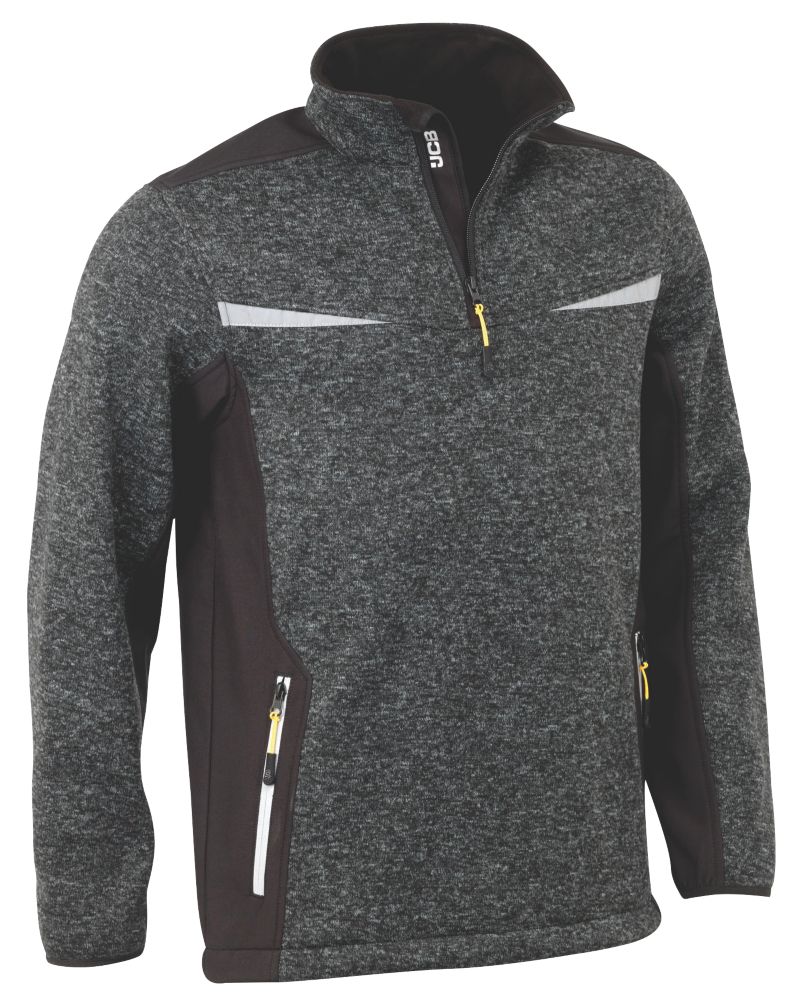 JCB Elmhurst Jumper w/ Hi-Vis Flashes Grey Marl X Large 50" Chest ...