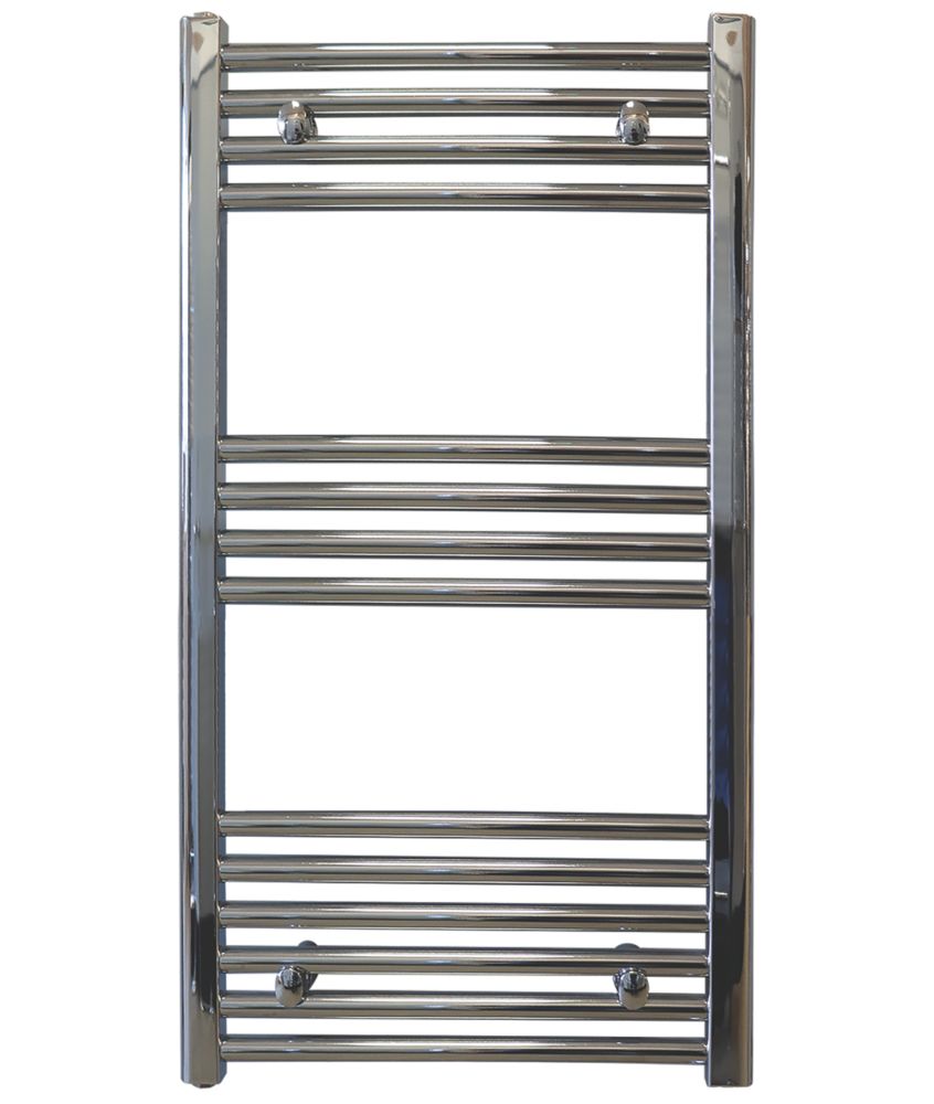 Towelrads 800mm x 600mm 897BTU Chrome Flat Towel Radiator - Screwfix