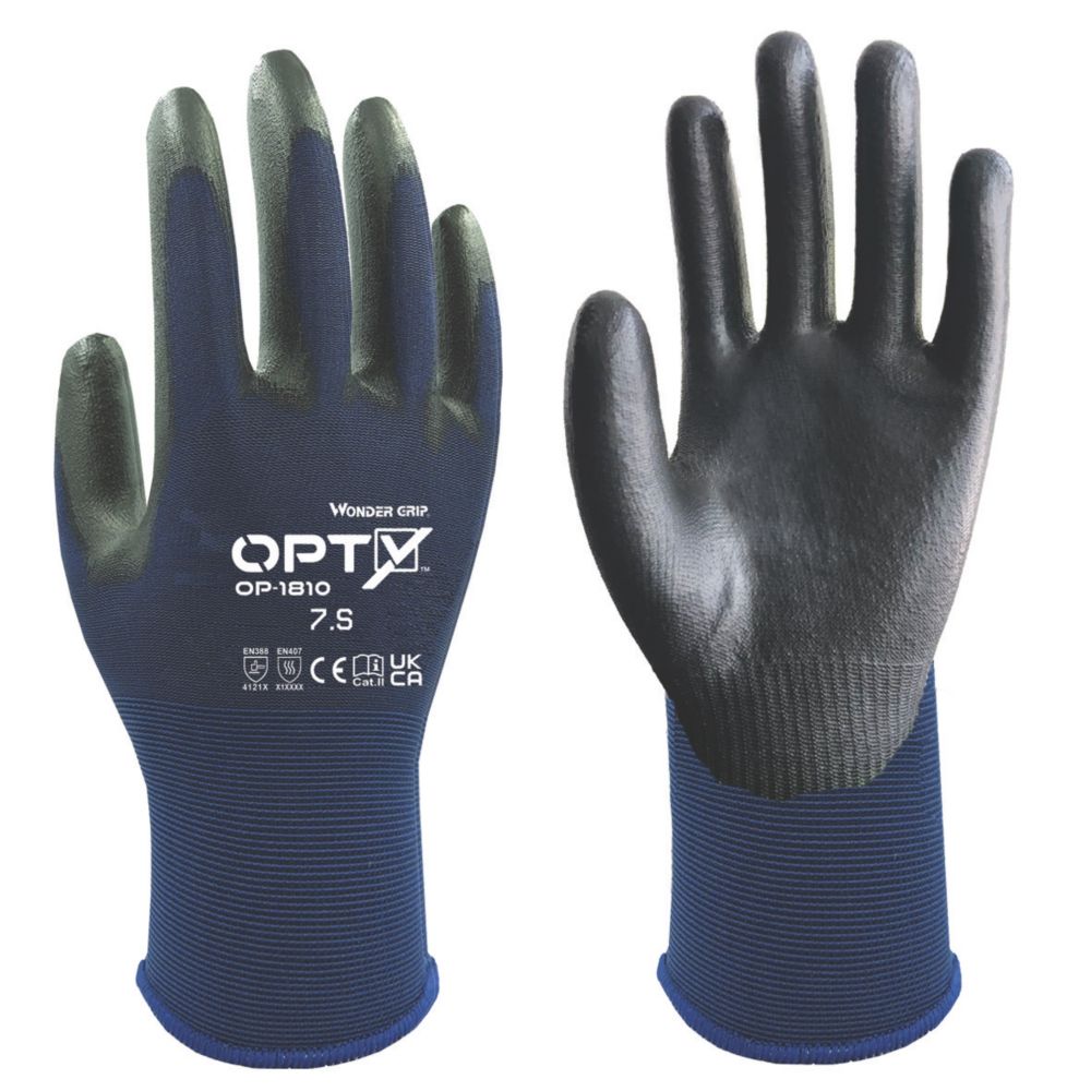 Wonder Grip OP-1810 Opty General Handling Gloves Blue Small - Screwfix