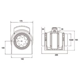 Manrose MF100T 100mm Inline Extractor Fan with Timer 240V - Screwfix