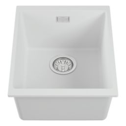 Carysil EN340-WH 1 Bowl Granite Composite Kitchen Sink White 370mm x ...