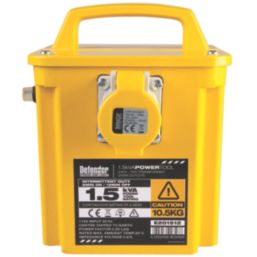Defender 1.5kVA Intermittent Step-Down Transformer 230V/110V Yellow ...
