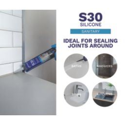 Bostik S30 Sanitary Silicone Sealant Grey 310ml - Screwfix