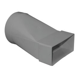 Manrose Round Pipe to Rectangular Channel Connector Grey 120mm - Screwfix