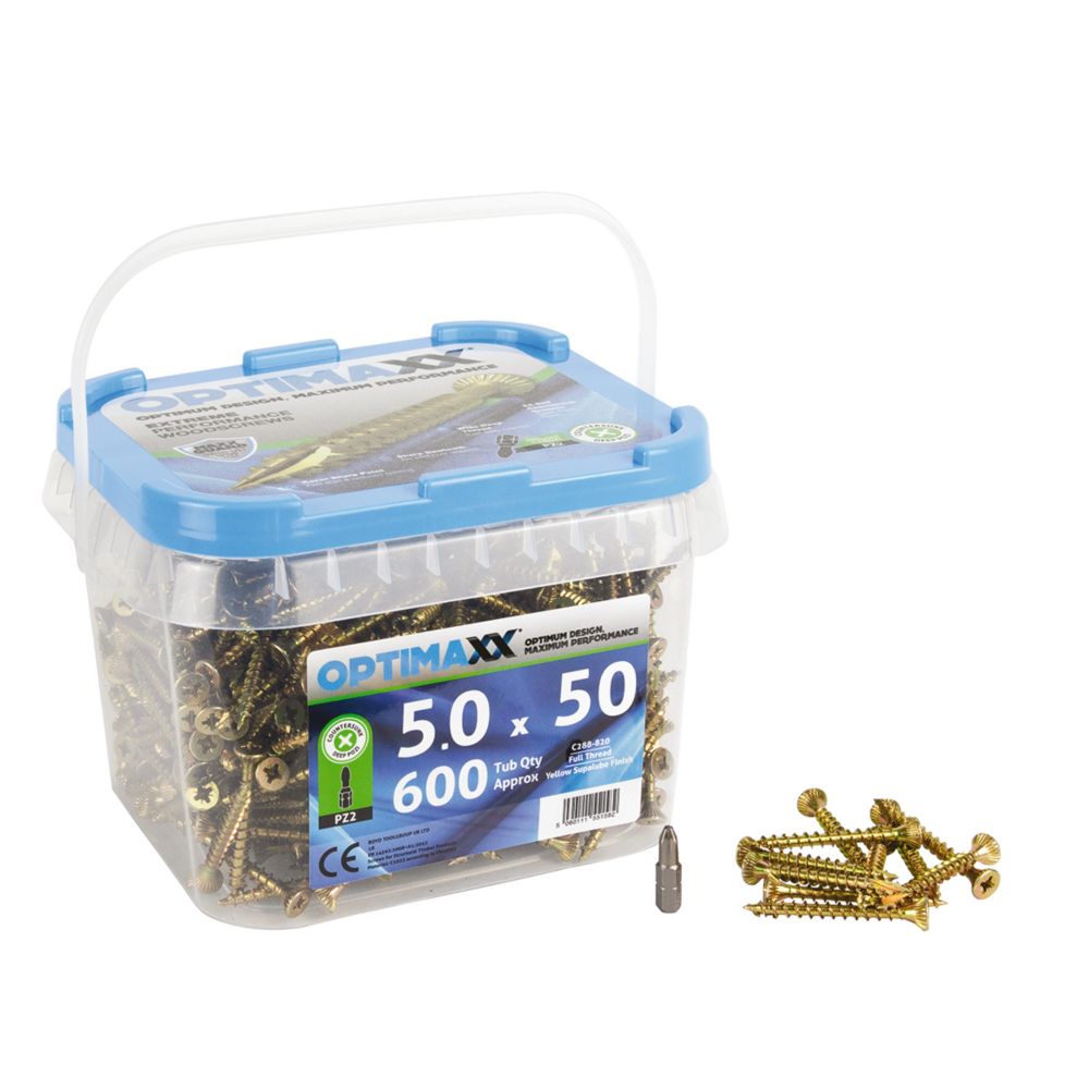 Optimaxx 50mm Woodscrews | Screws | Screwfix.com