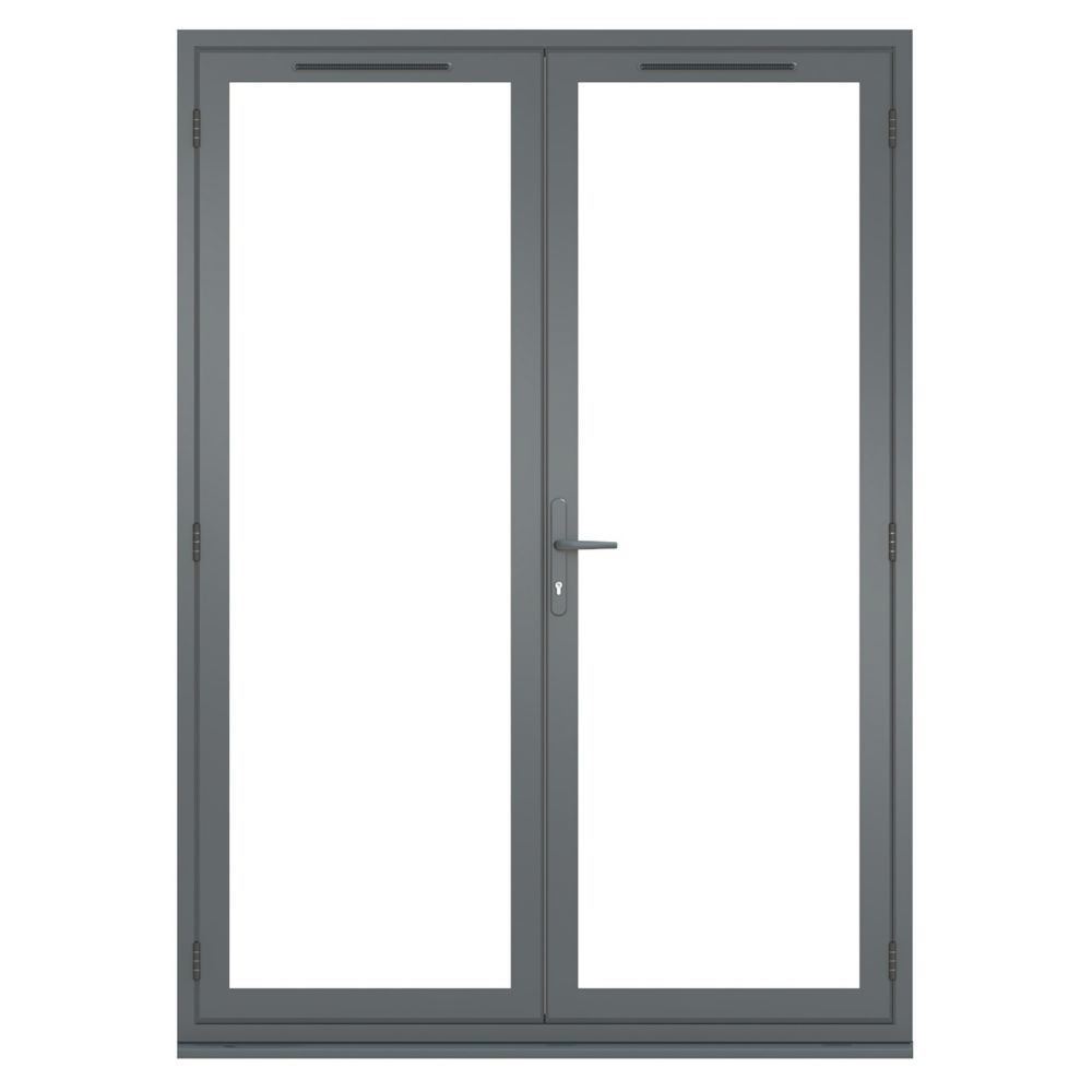 Green & Taylor Grey Double-Glazed Aluminium French External Doors ...