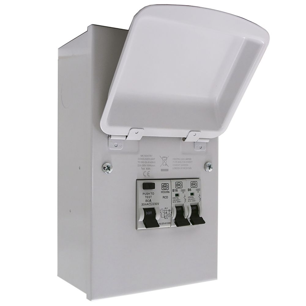 MK Sentry 4-Module 2-Way Populated High Integrity RCD Incomer Consumer ...