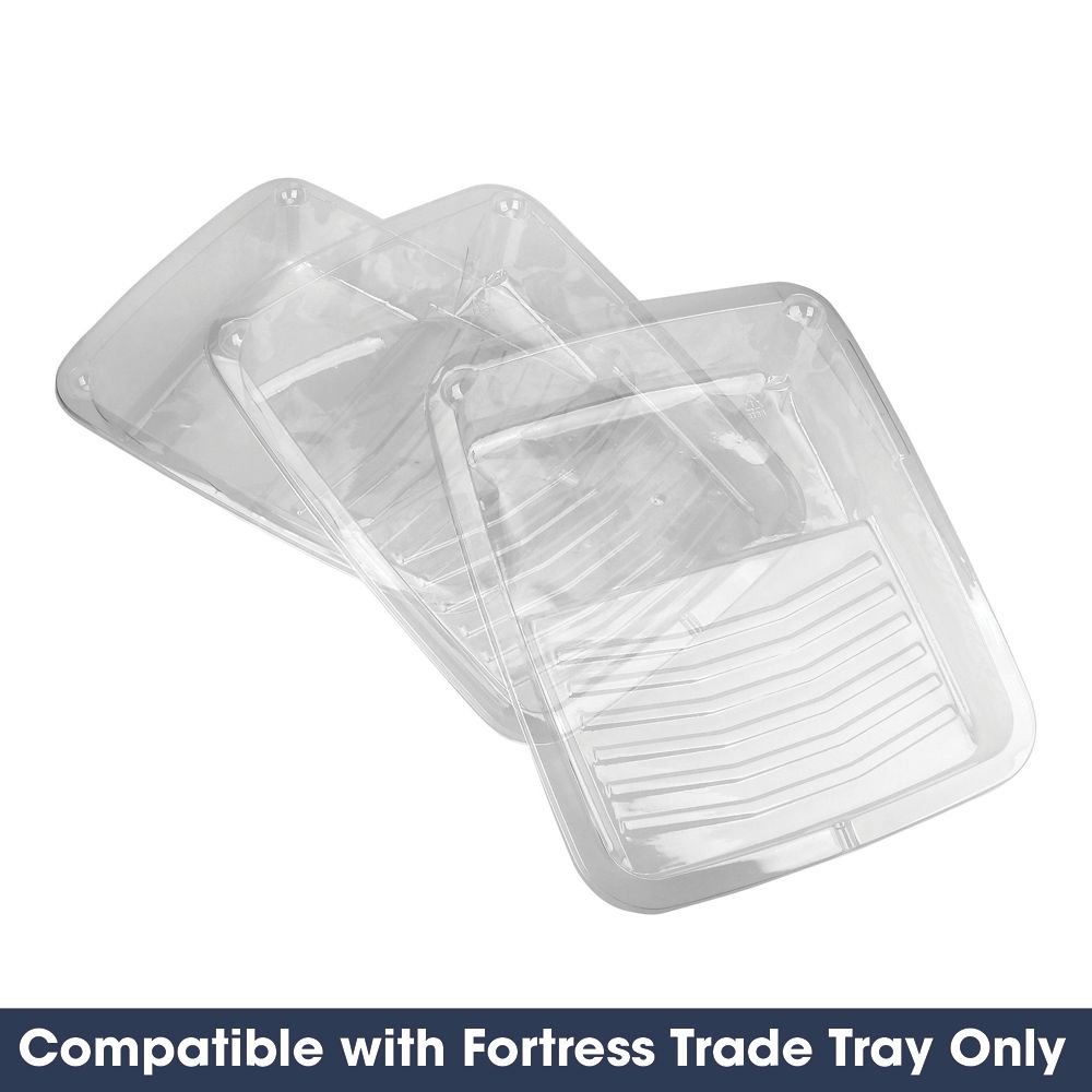 Fortress Trade 12" Roller Tray Liners Transparent 3 Pack - Screwfix