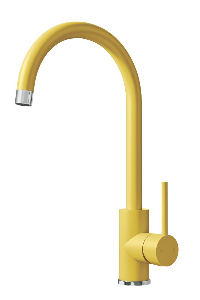 ETAL Sorrento Single Lever Kitchen Mixer Tap Matt Yellow - Screwfix