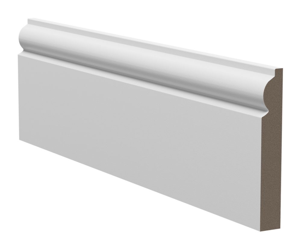 Essentials Primed MDF Torus Skirting Board 2400mm x 119mm x 18mm 4 Pack ...