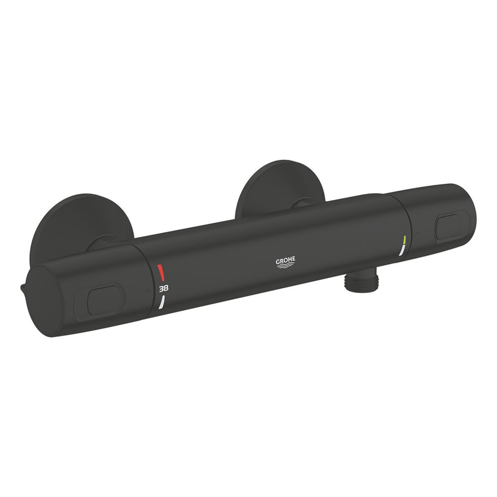 Grohe Precision Trend Exposed Single Outlet Thermostatic Matt Black Bar ...