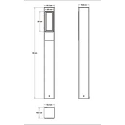 LAP Myko Davern 900mm Outdoor LED Post Light Black 20W 2000lm - Screwfix