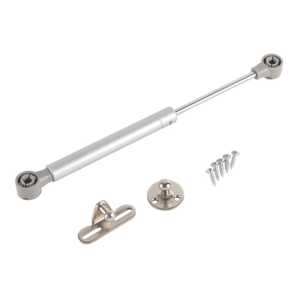 Essentials Satin Silver Top Box Stay Hinge Piston Support 270mm - Screwfix