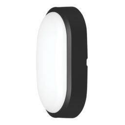4lite Pylus Outdoor Oval LED Bulkhead Black 12W 1100lm - Screwfix