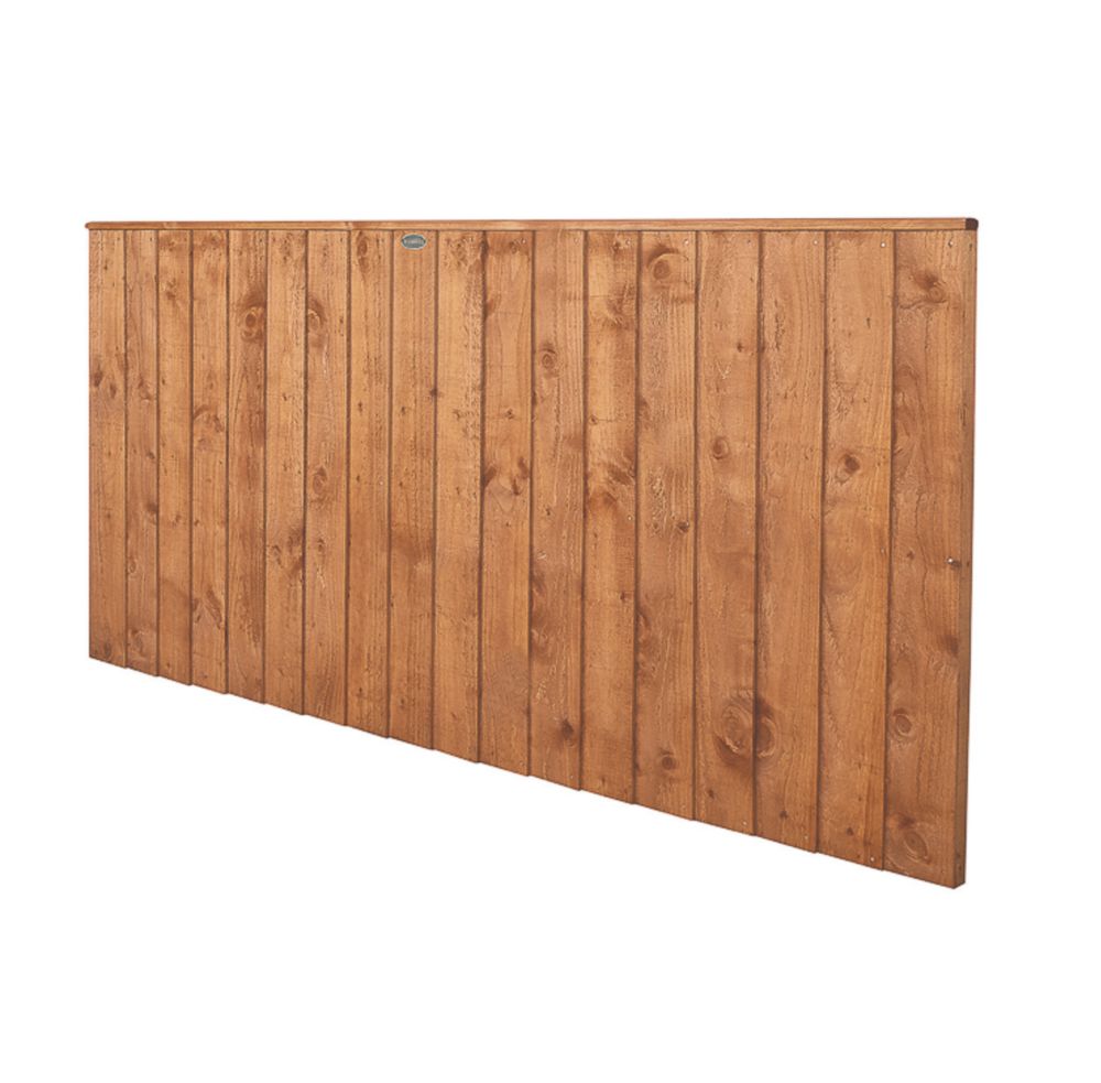 Forest Vertical Board Closeboard Fence Panels Golden Brown 6' x 3' Pack ...