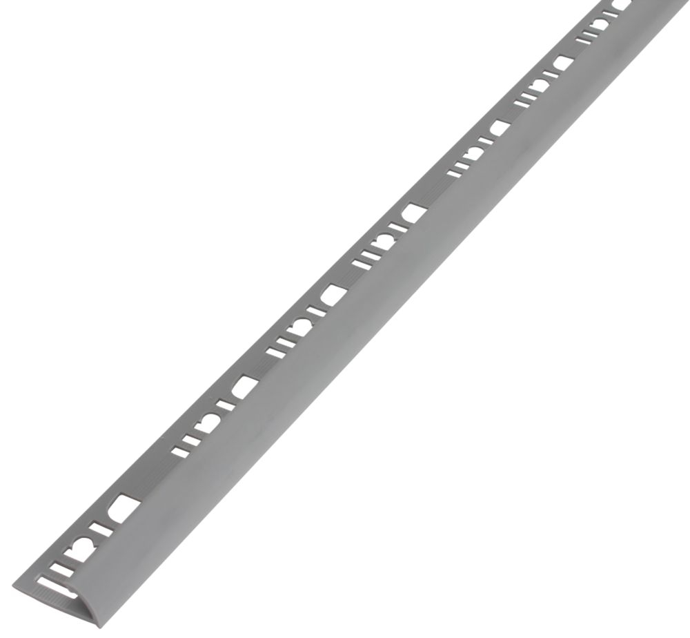Diall 9mm Round PVC Tile Trim Grey 2.5m Screwfix