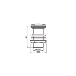 Flomasta Unslotted Pop Up Basin Waste Chrome-Plated Brass 32mm - Screwfix