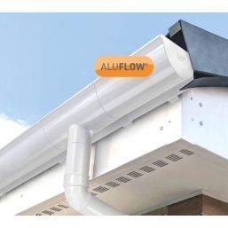Aluflow Half Round Internal Aluminium RH Deep Gutter Stop End White ...