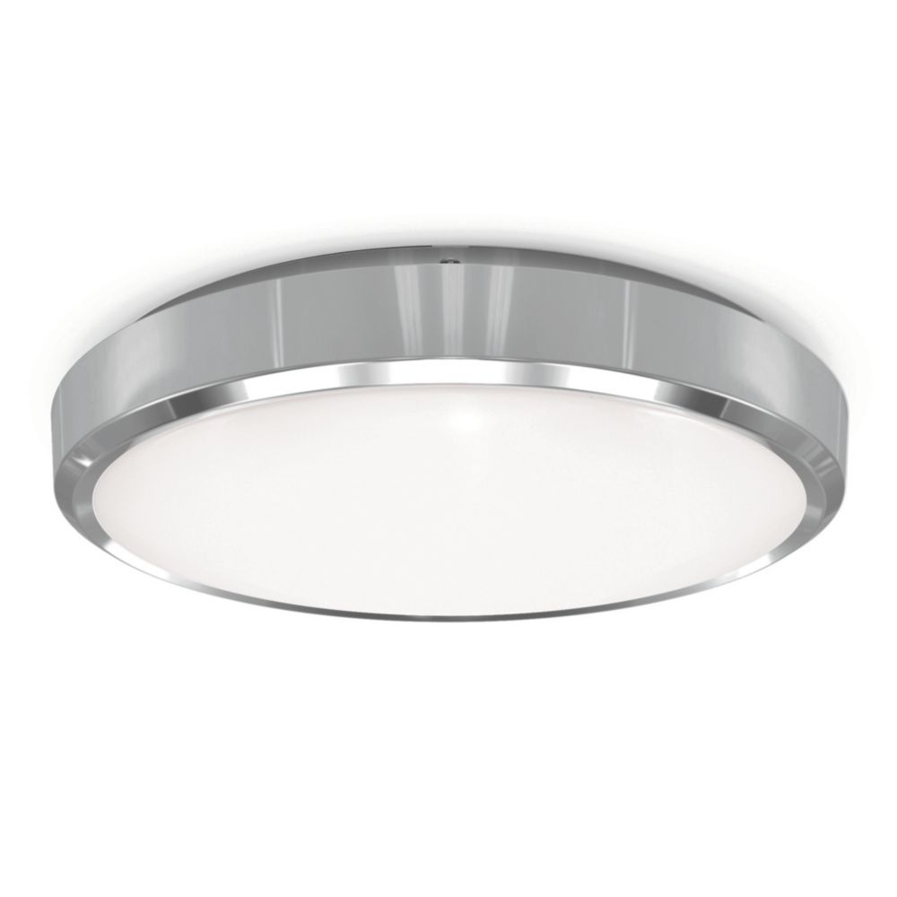 4lite Indoor Maintained Emergency Round LED Wall/Ceiling Light Chrome ...