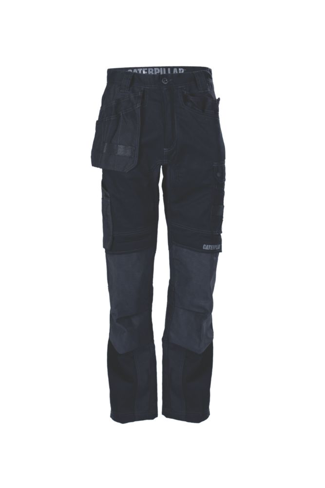 CAT Floor Layer Flex Work Trousers Black 36" W 34" L - Screwfix