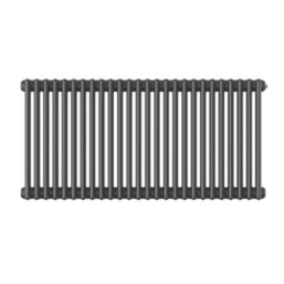 Acova 600mm x 1226mm 5403BTU Anthracite Horizontal 3 Column Radiator ...