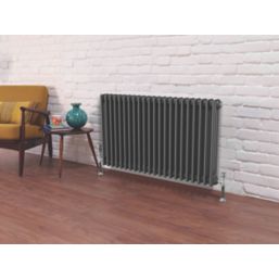 Acova 600mm x 1226mm 5403BTU Anthracite Horizontal 3 Column Radiator ...