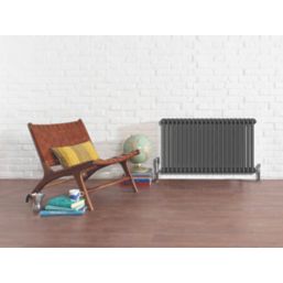 Acova 600mm x 1226mm 5403BTU Anthracite Horizontal 3 Column Radiator ...