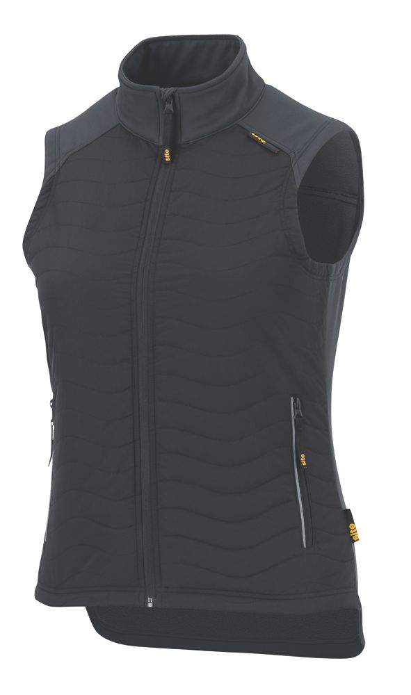 Site Docherty Womens Body Warmer Black Size 12 - Screwfix