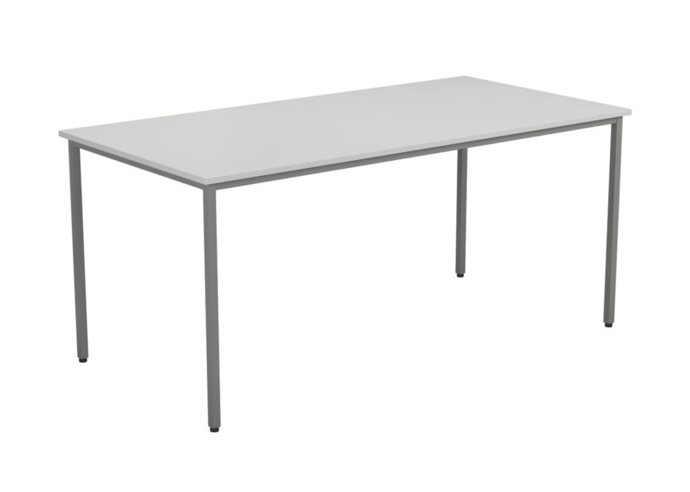 TC Group Rectangular Office Table White/Silver 1200mm x 800mm - Screwfix