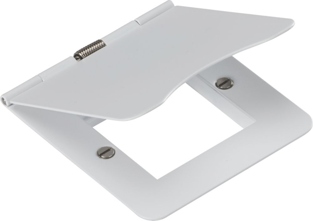 Knightsbridge Flat Plate 2-Module Modular Faceplate Matt White - Screwfix