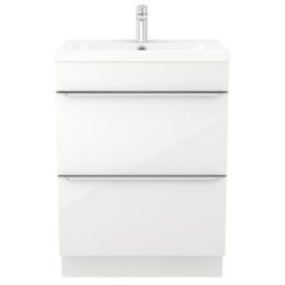 Imandra Freestanding Vanity Unit Gloss White 600mm x 450mm x 820mm ...