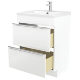 Imandra Freestanding Vanity Unit Gloss White 600mm x 450mm x 820mm ...