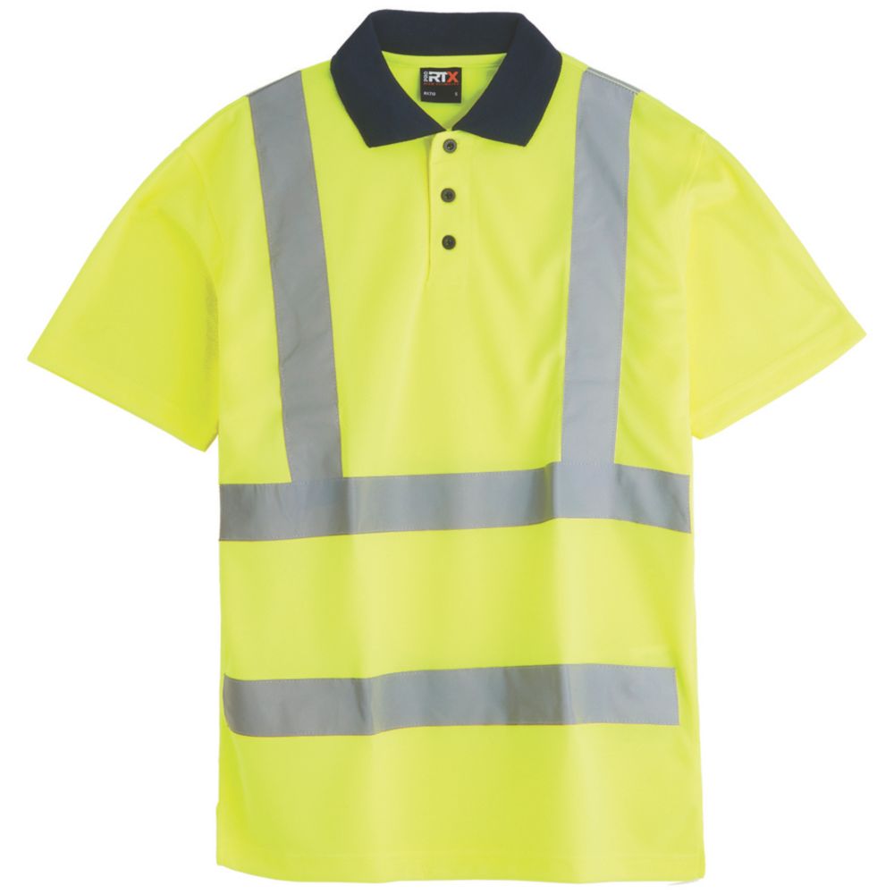 Pro RTX High Visibilty Polo Shirt Yellow X Large 48" Chest - Screwfix